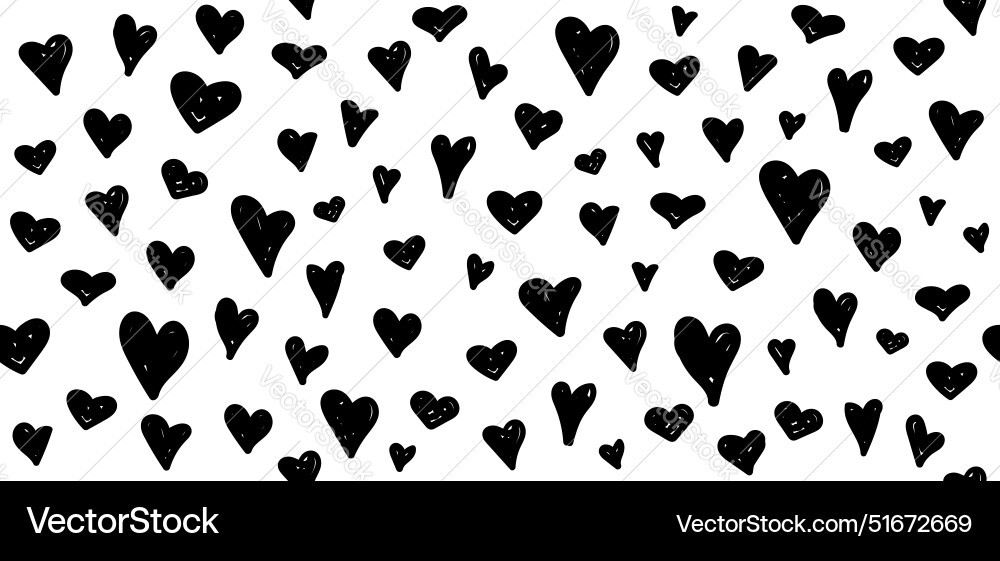 Hearts hand drawn y2k seamless pattern Royalty Free Vector