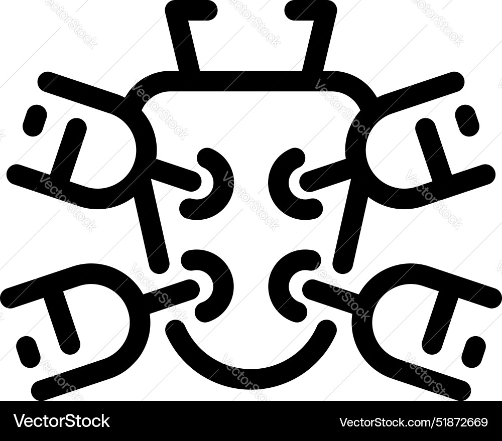 Nanobot injecting dna strands into cell nucleus Vector Image