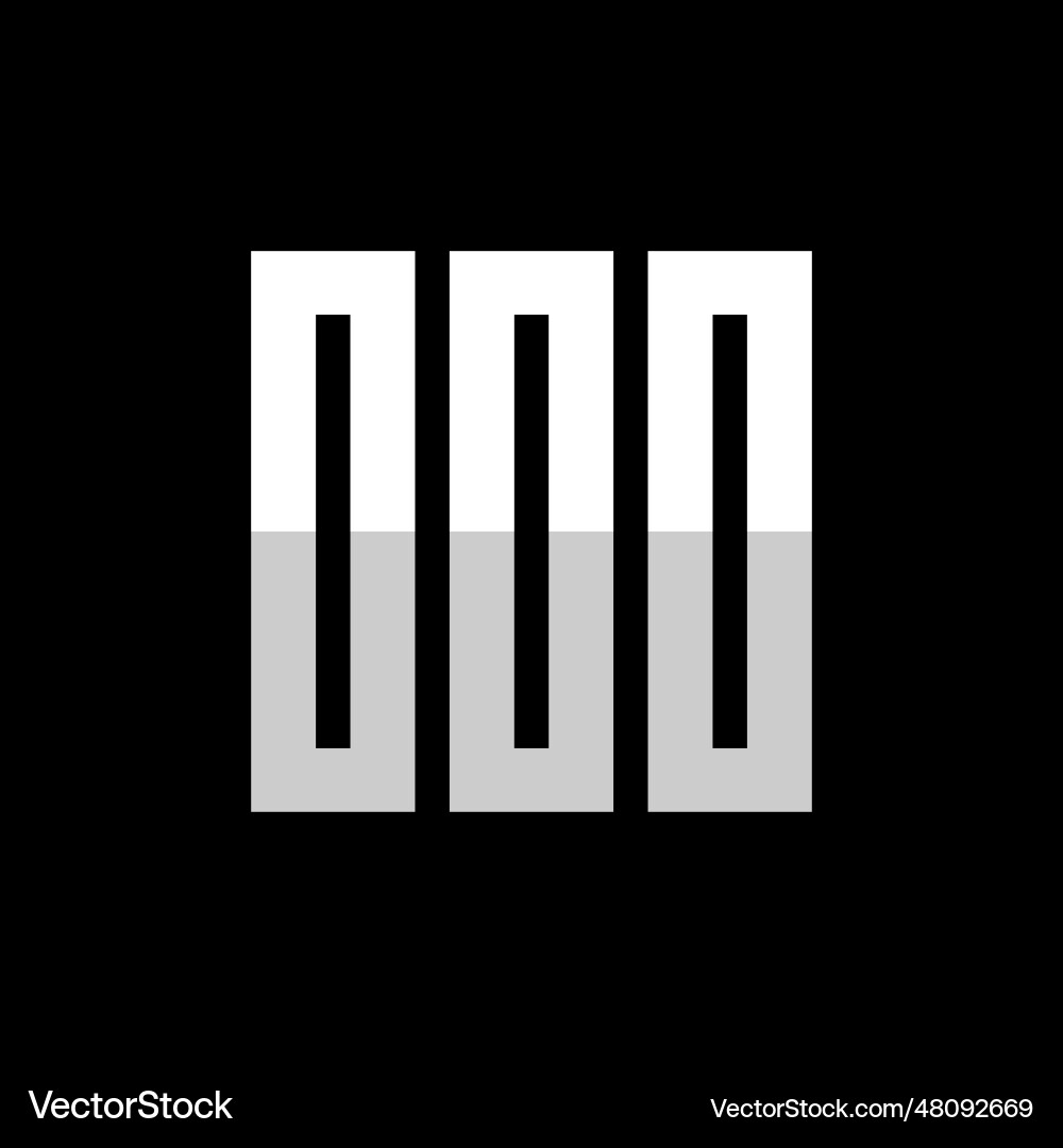 Number 000 logo design template triple zero Vector Image