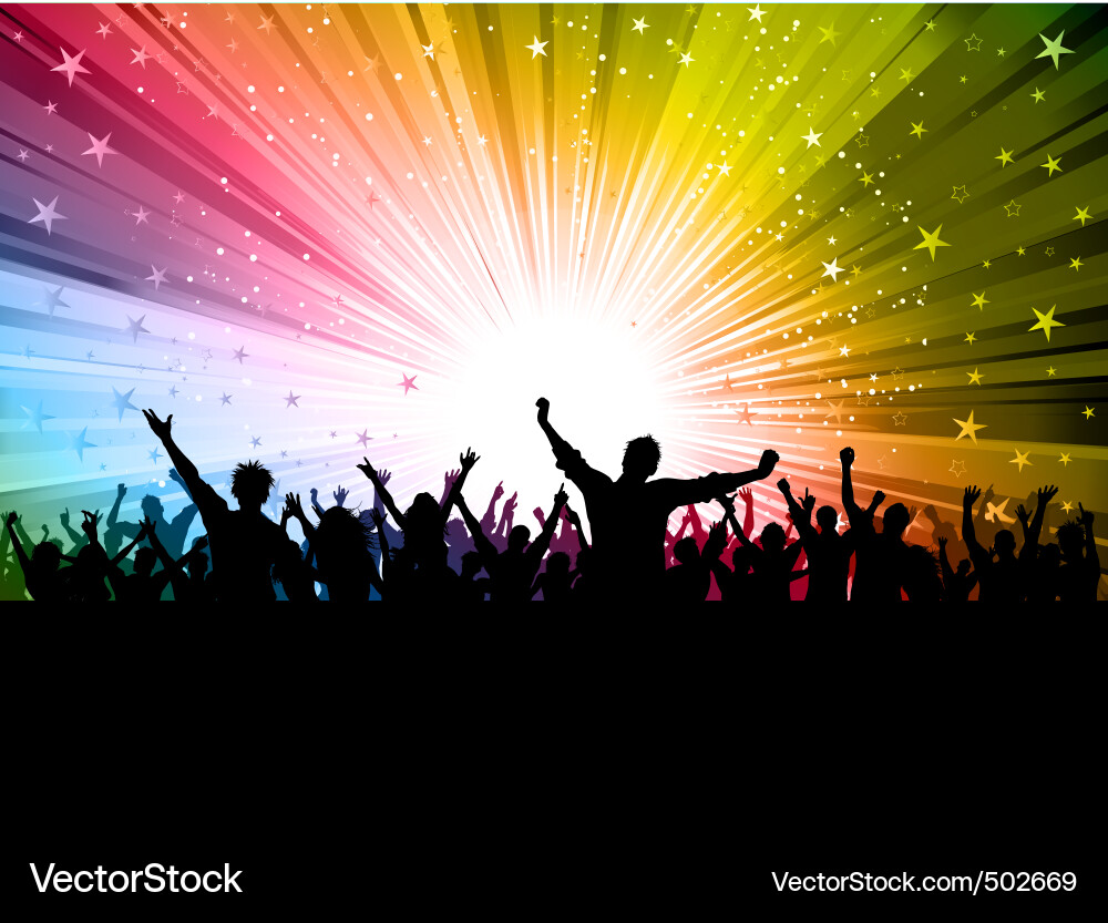 Party Crowd Silhouette Royalty Free Vector Image