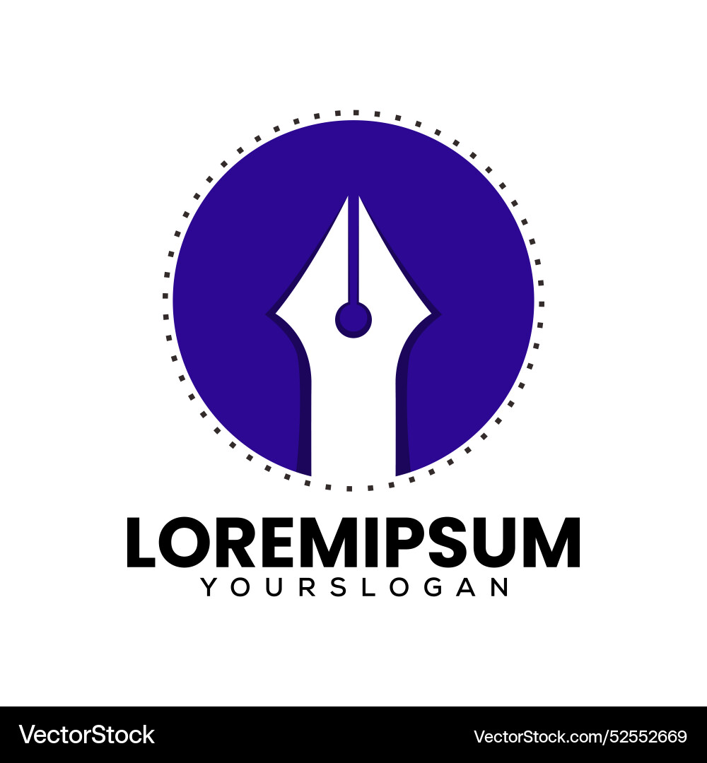 Pen global logo design Royalty Free Vector Image