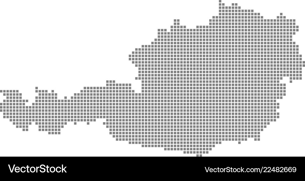 Pixel map of austria dotted Royalty Free Vector Image