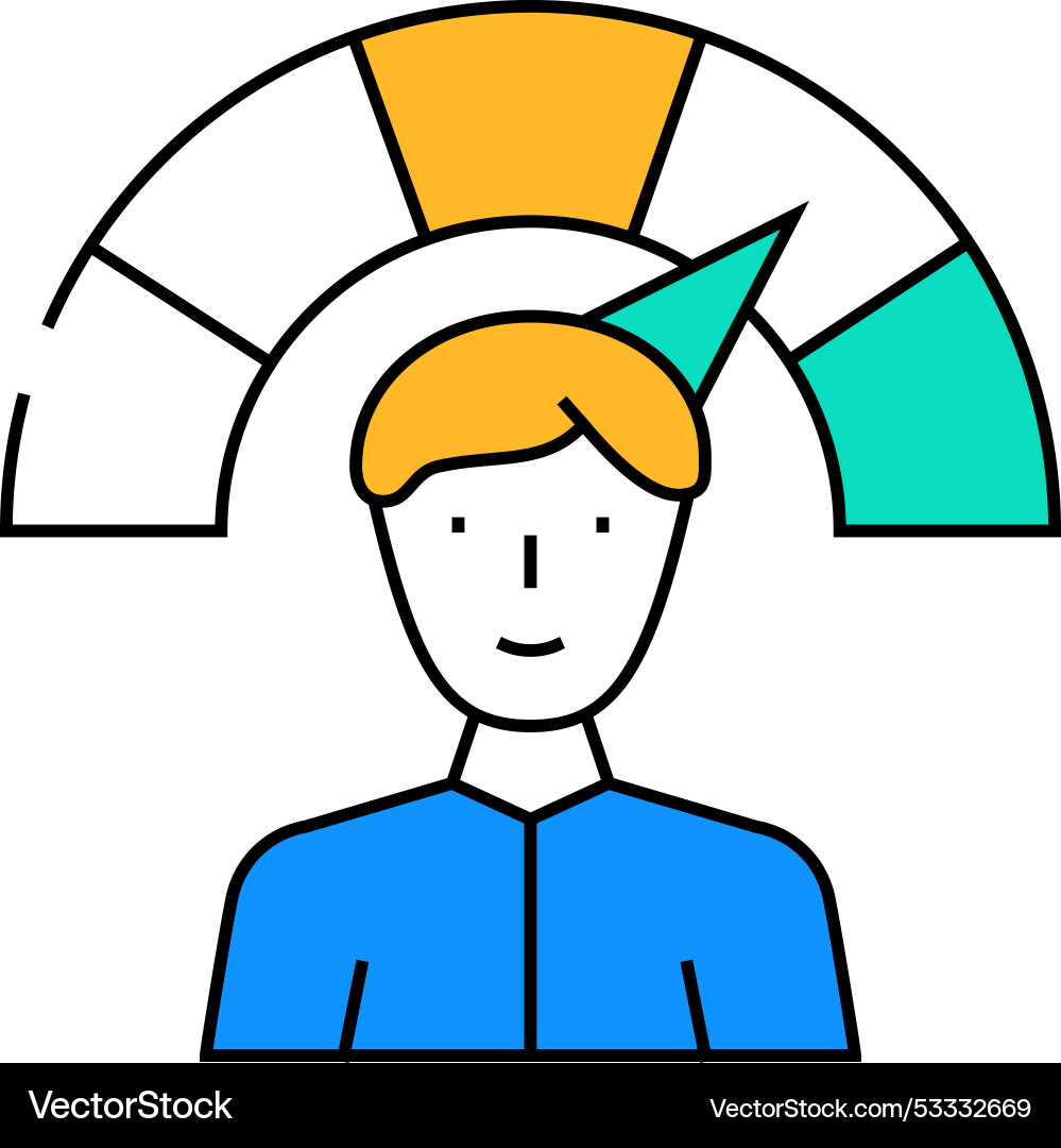 Positive employee level icon color Royalty Free Vector Image