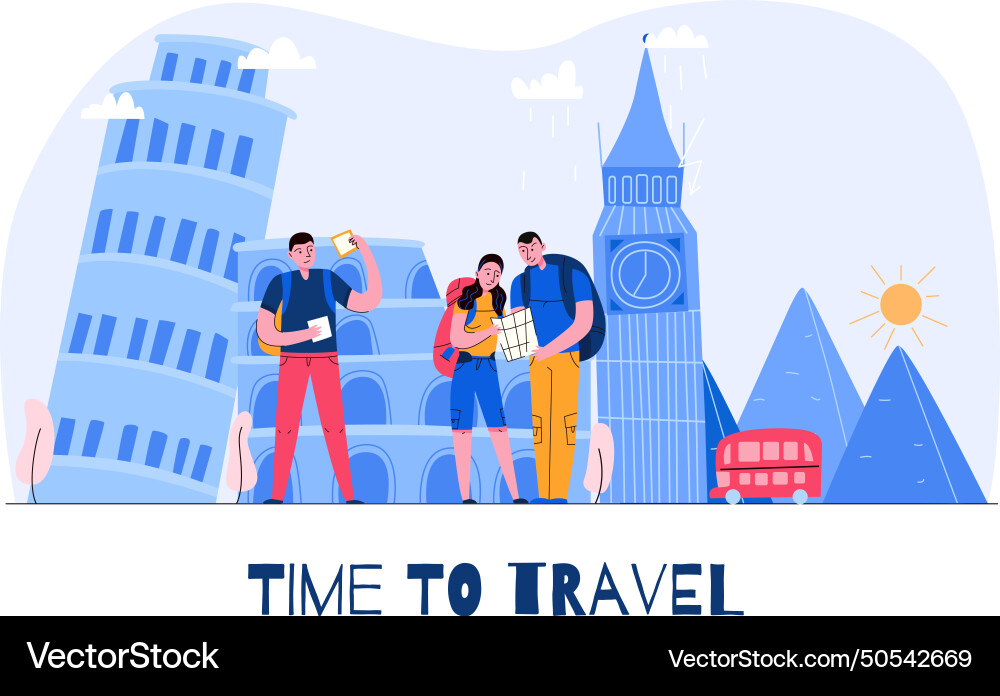 Tourism city Royalty Free Vector Image - VectorStock