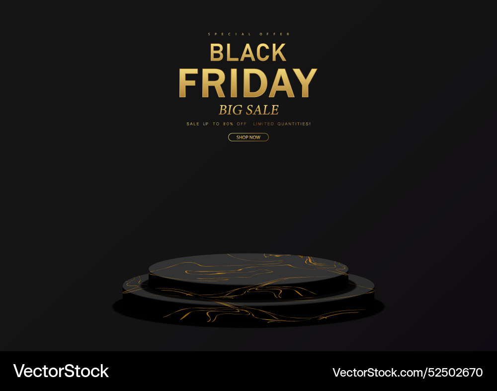 Black friday sale concept blank podium marble Vector Image