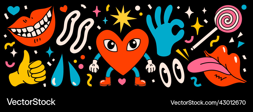 Cartoon comic characters crazy cartoons Royalty Free Vector