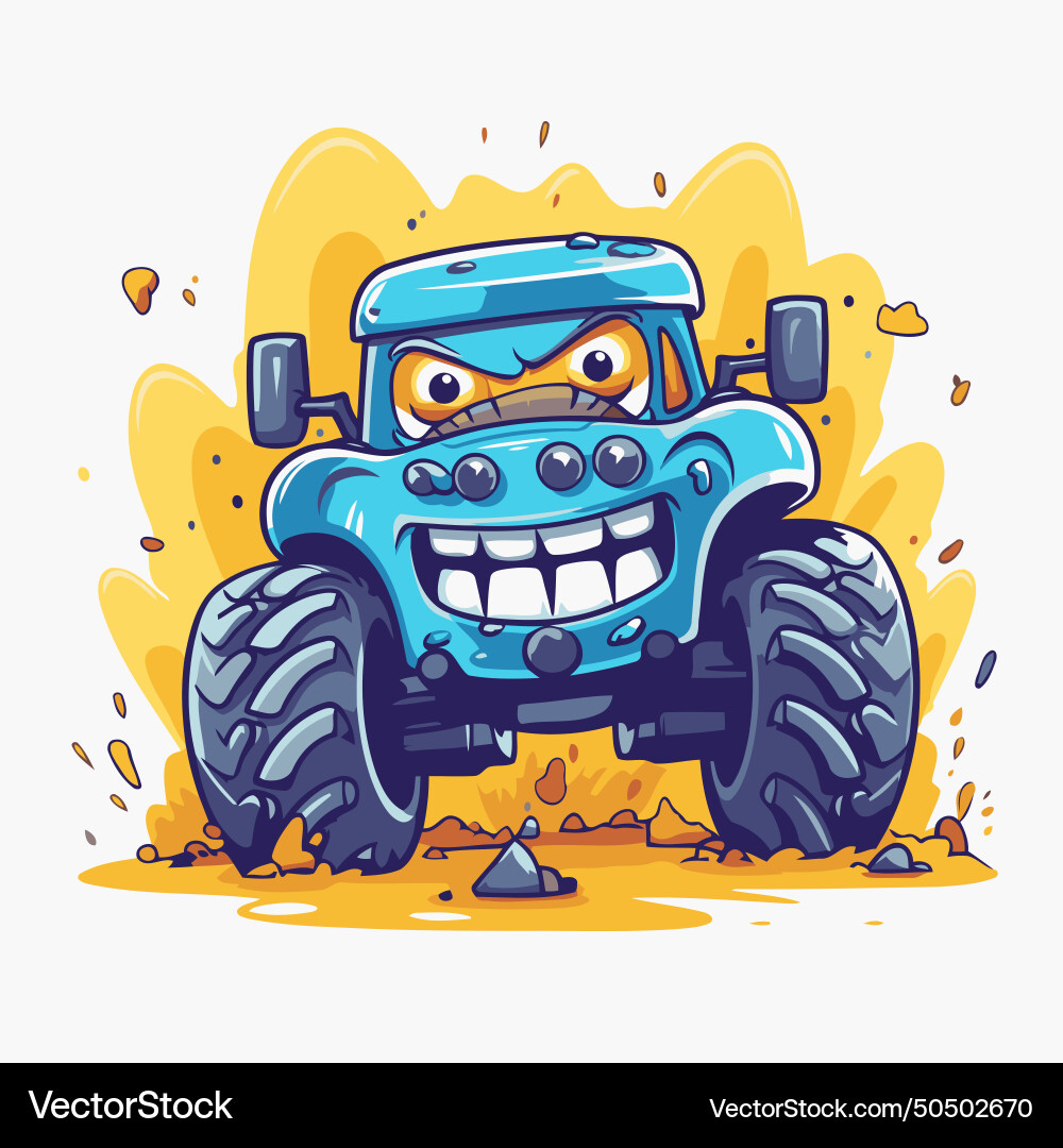 Cartoon monster truck Royalty Free Vector Image