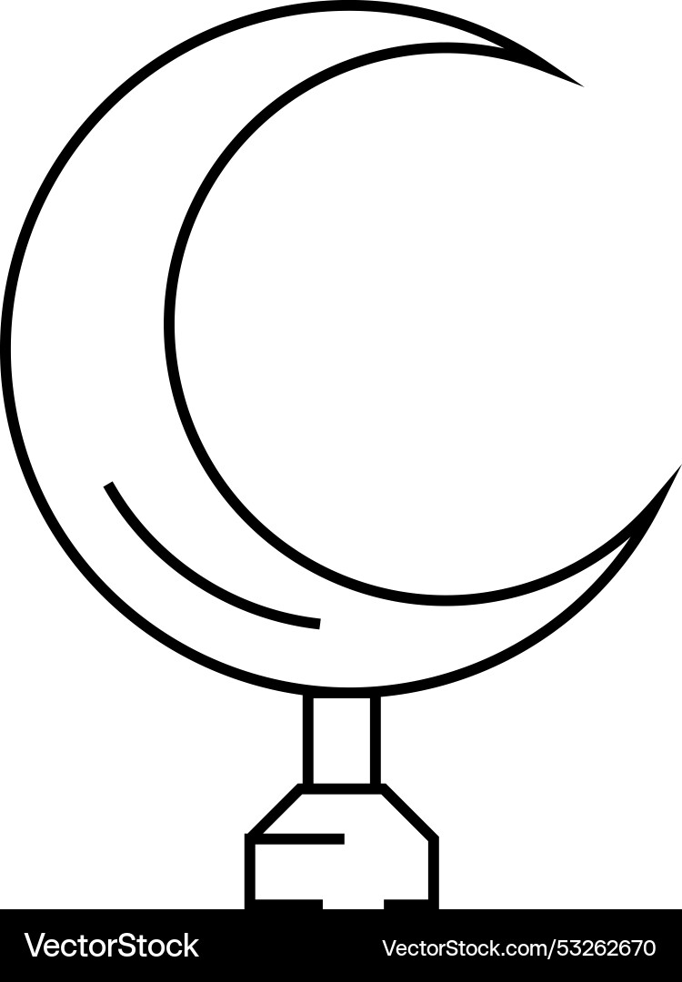 Crescent moon islam muslim line icon Royalty Free Vector