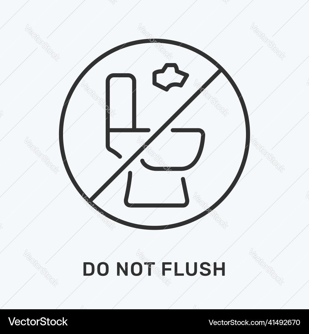 Do not flush line icon Royalty Free Vector Image
