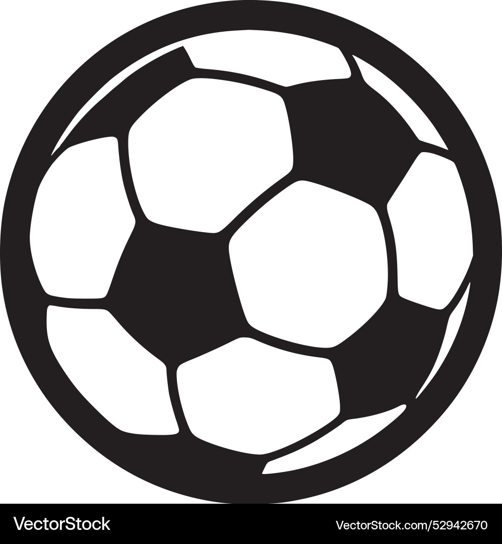 Football - black and white Royalty Free Vector Image