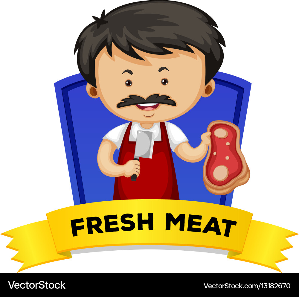 Fresh Meat Word Card Royalty Free Vector Image