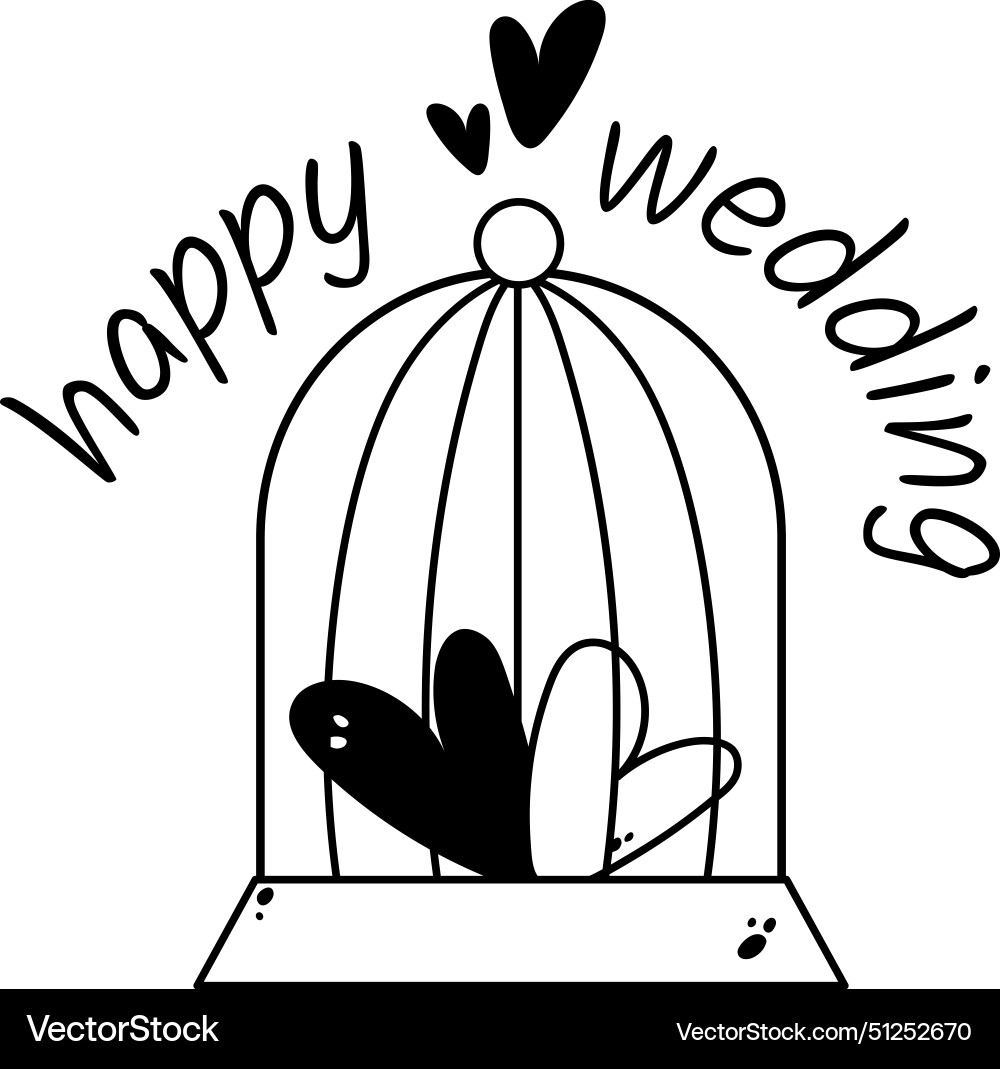Happy wedding Royalty Free Vector Image - VectorStock