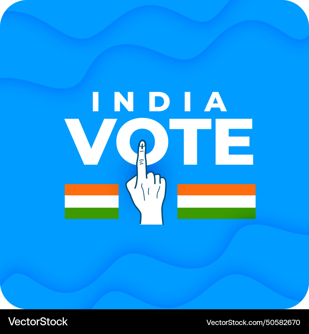India voting day background with voters hand Vector Image
