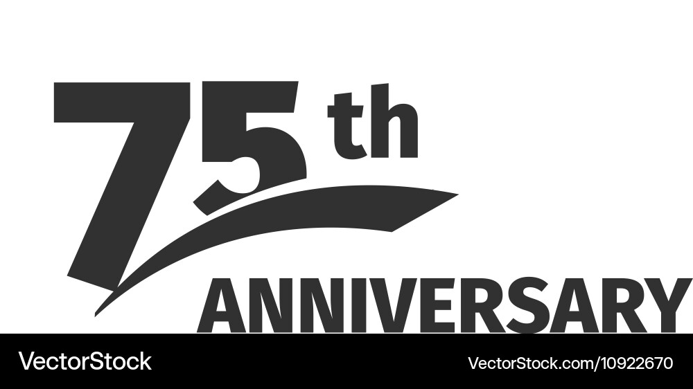Isolated abstract black 75th anniversary logo Vector Image