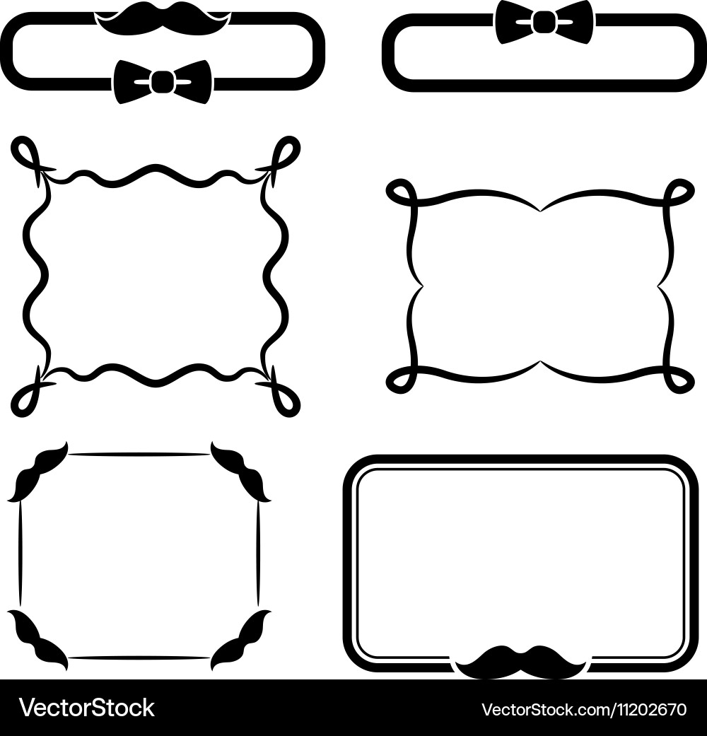 Set of frames with mustache Royalty Free Vector Image