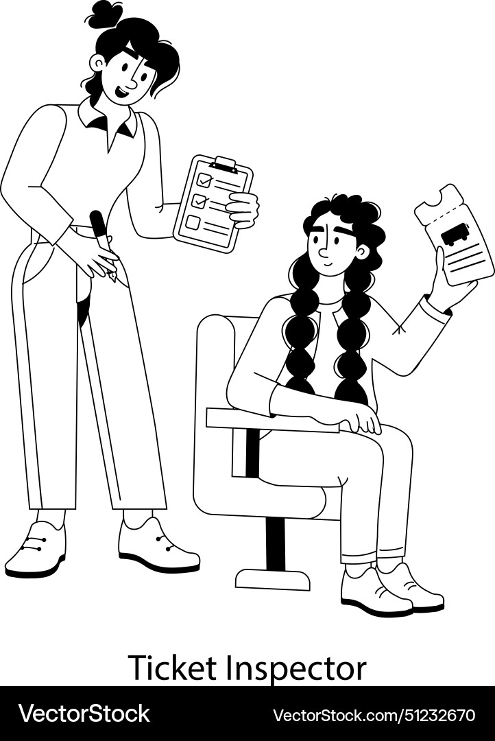 Ticket inspector Royalty Free Vector Image - VectorStock