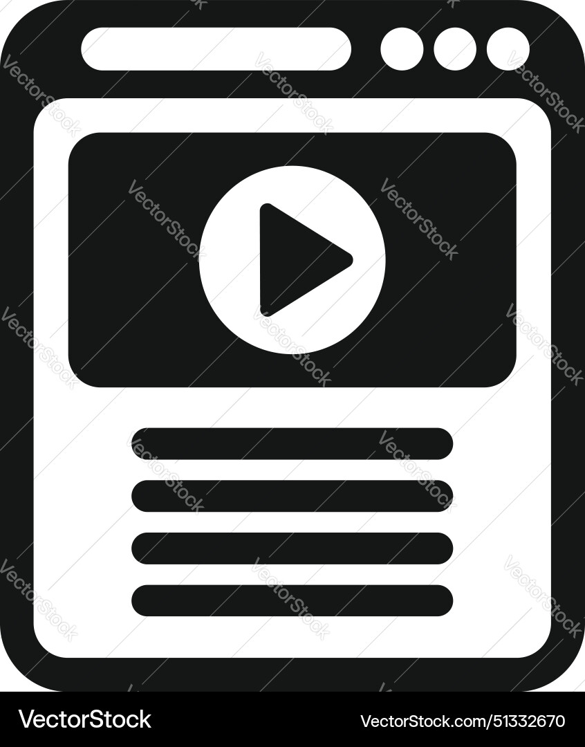 Video play icon on web browser graphic Royalty Free Vector