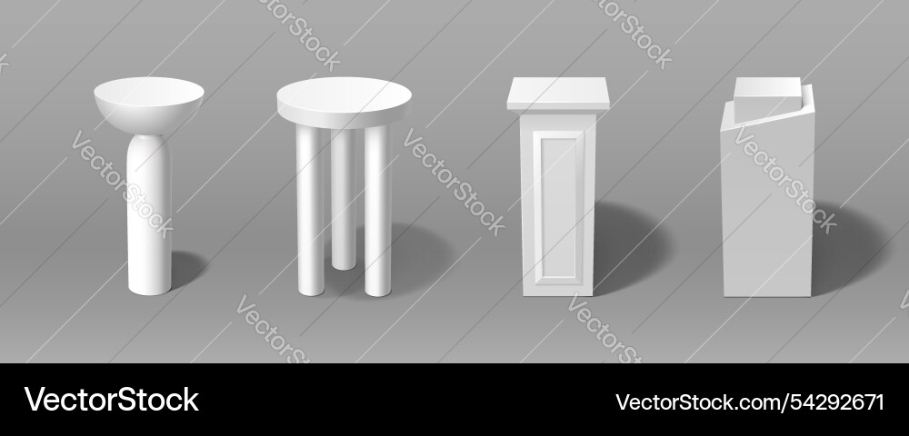 3d white pillar podium cube column base Royalty Free Vector