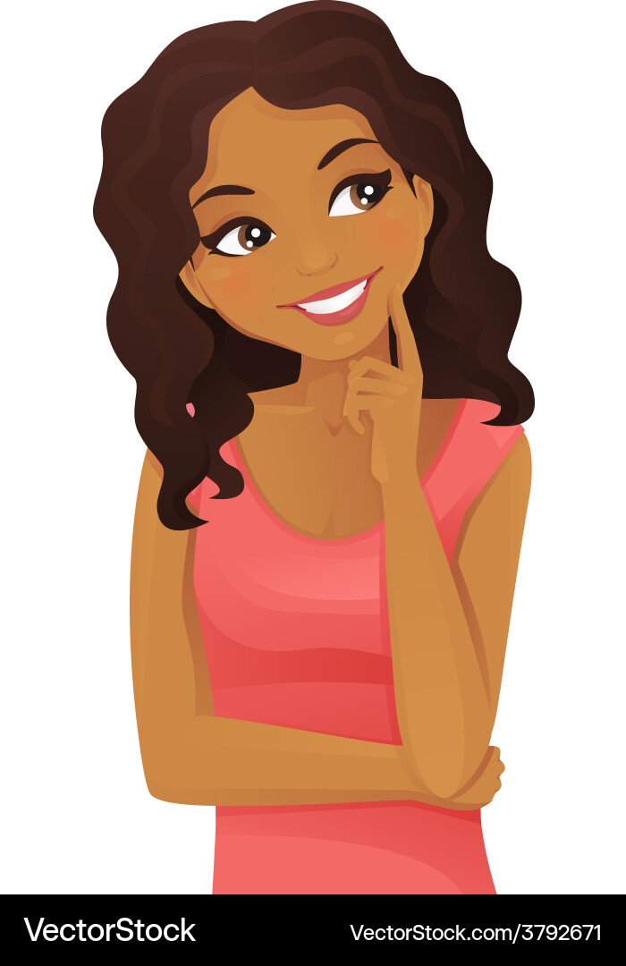 Black Woman Contemplating Royalty Free Vector Image