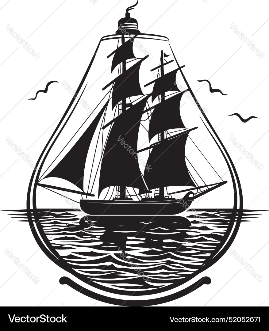 Bottled nautical nostalgia iconic black emblem Vector Image