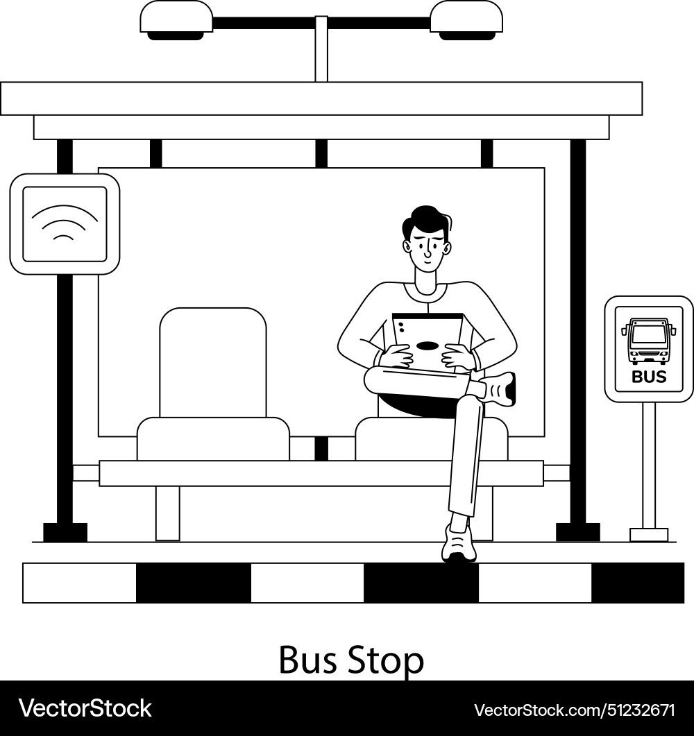 Bus stop Royalty Free Vector Image - VectorStock