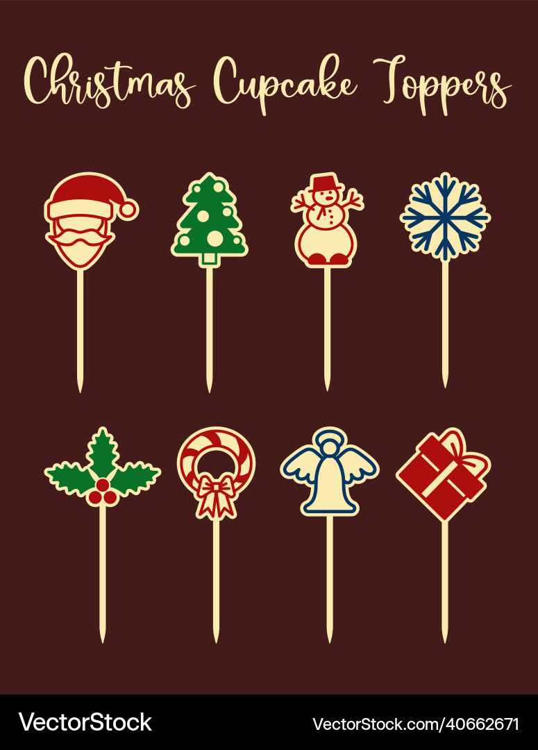 Cake or cupcake toppers template Royalty Free Vector Image