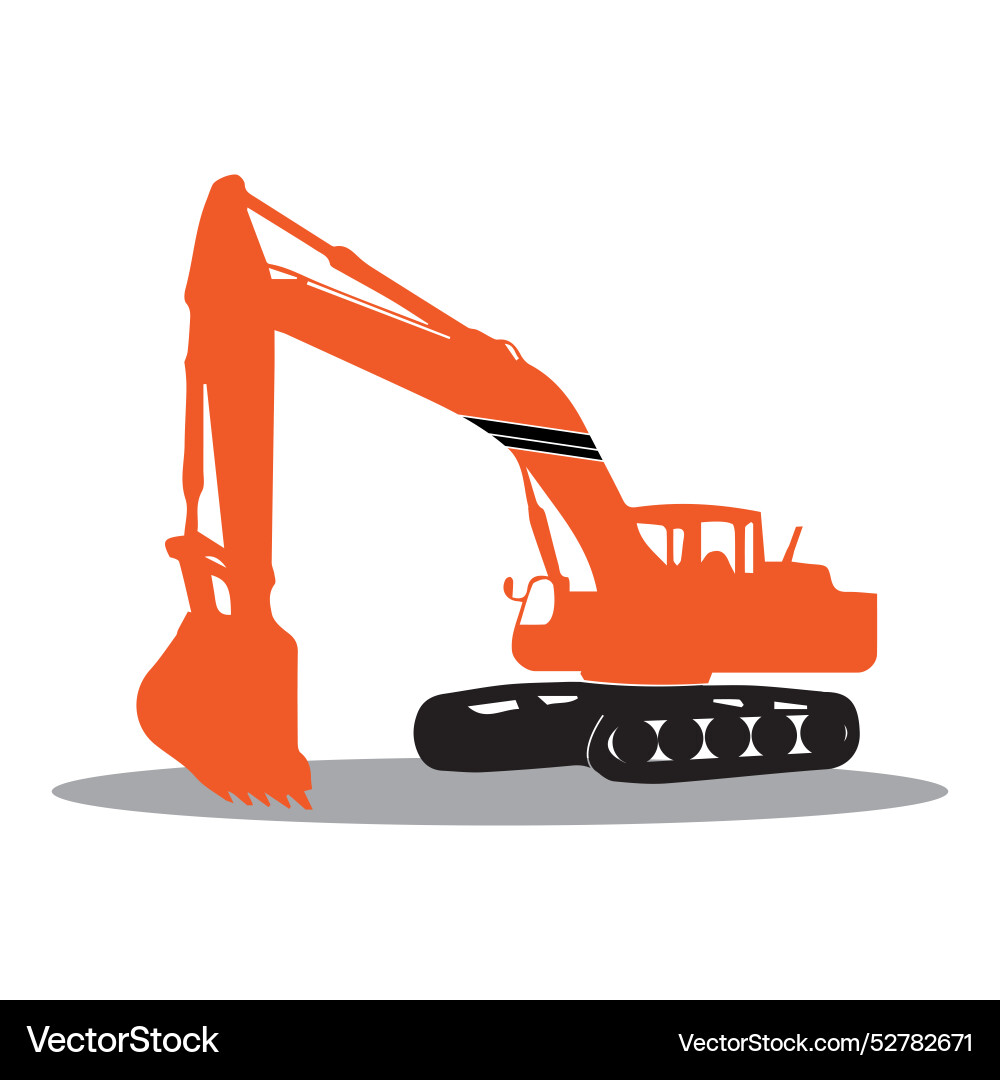Excavator heavy equipment vehicle icon Royalty Free Vector
