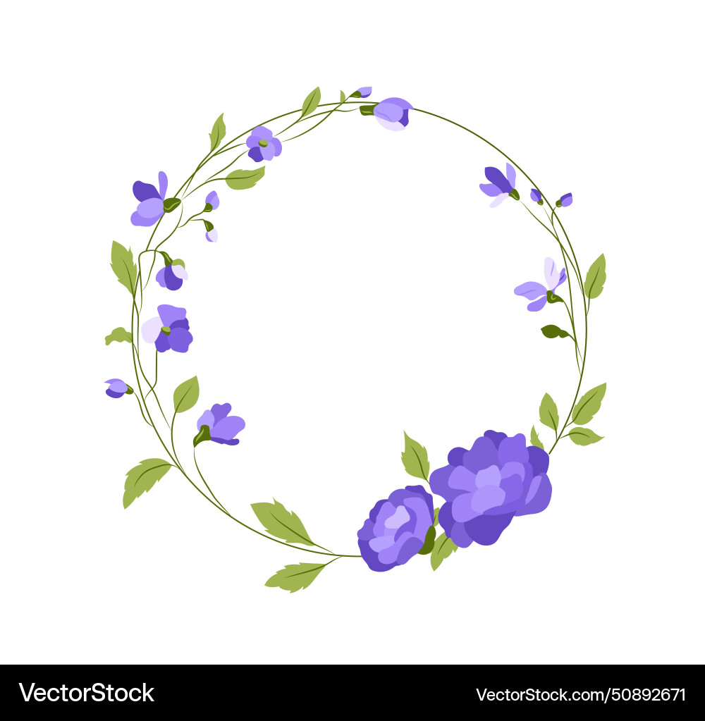 Flowers circle frame Royalty Free Vector Image