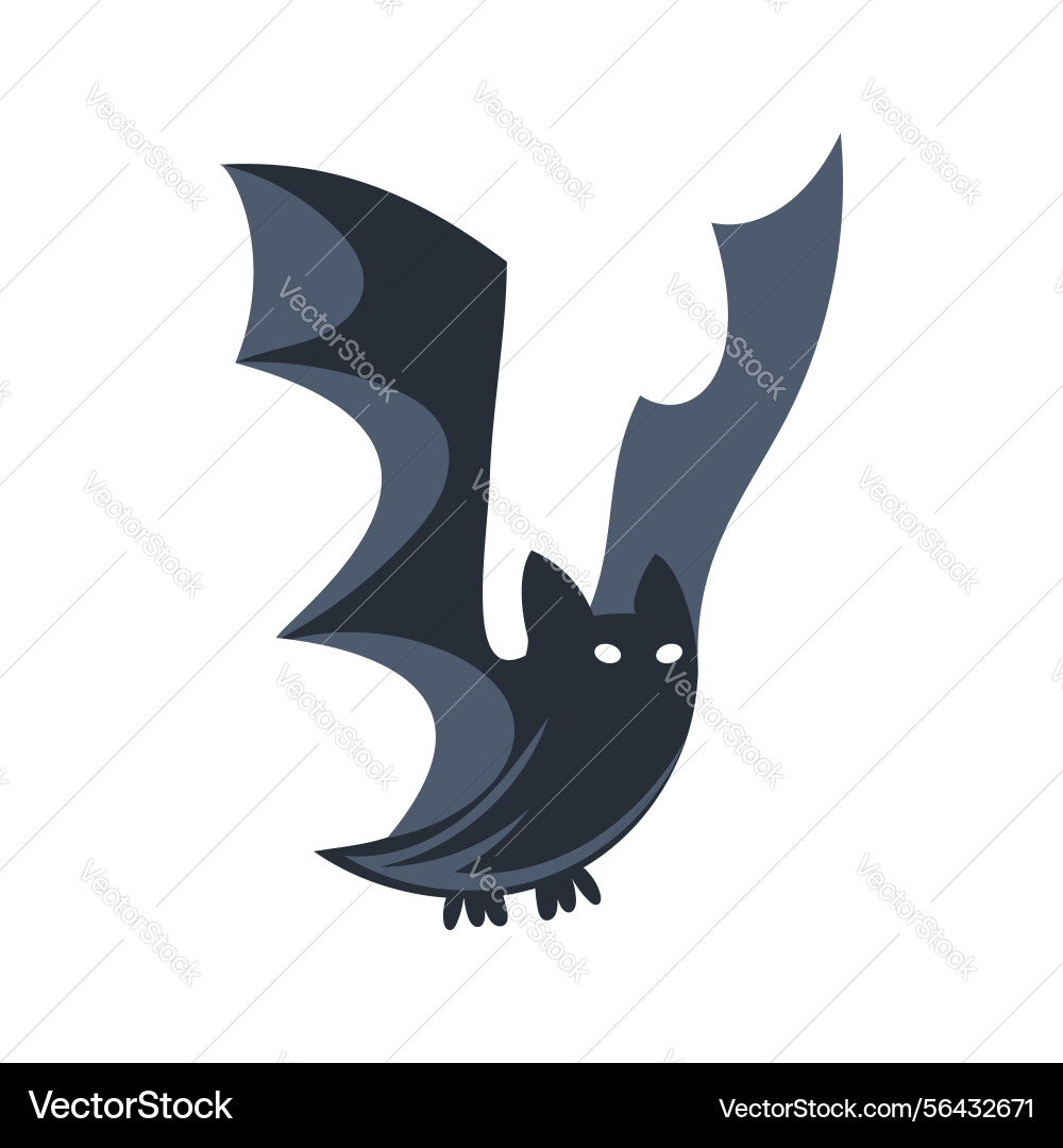 Flying vampire bat showing its large wings Vector Image