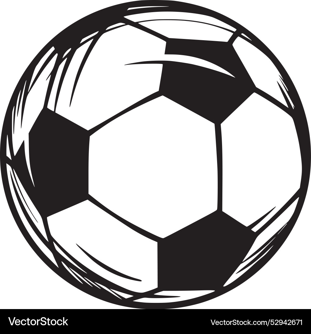 Football - black and white Royalty Free Vector Image