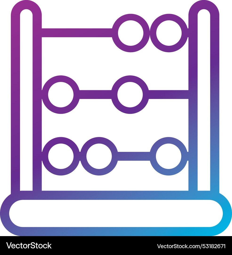 Gradient abacus icon in purple and blue tones Vector Image