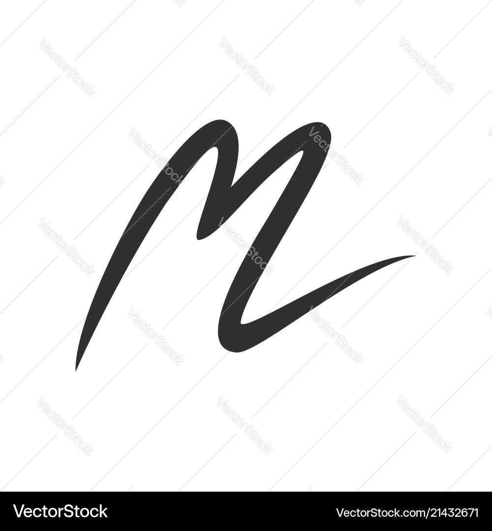 Initial m stroke lettermark symbol design Vector Image