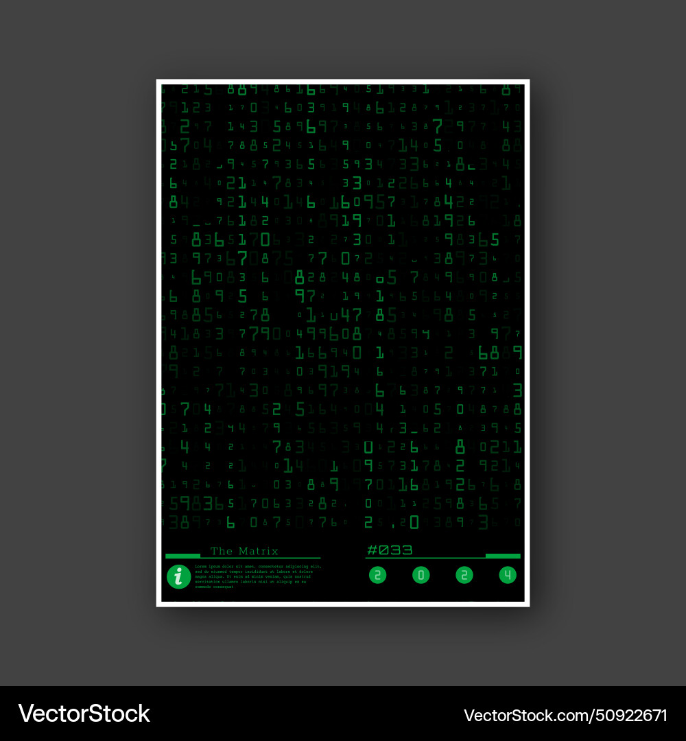 Matrix a stylized template for a poster billboard Vector Image