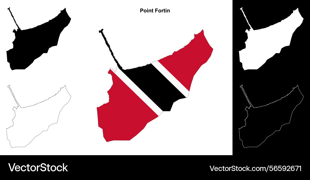 Point fortin outline map Royalty Free Vector Image