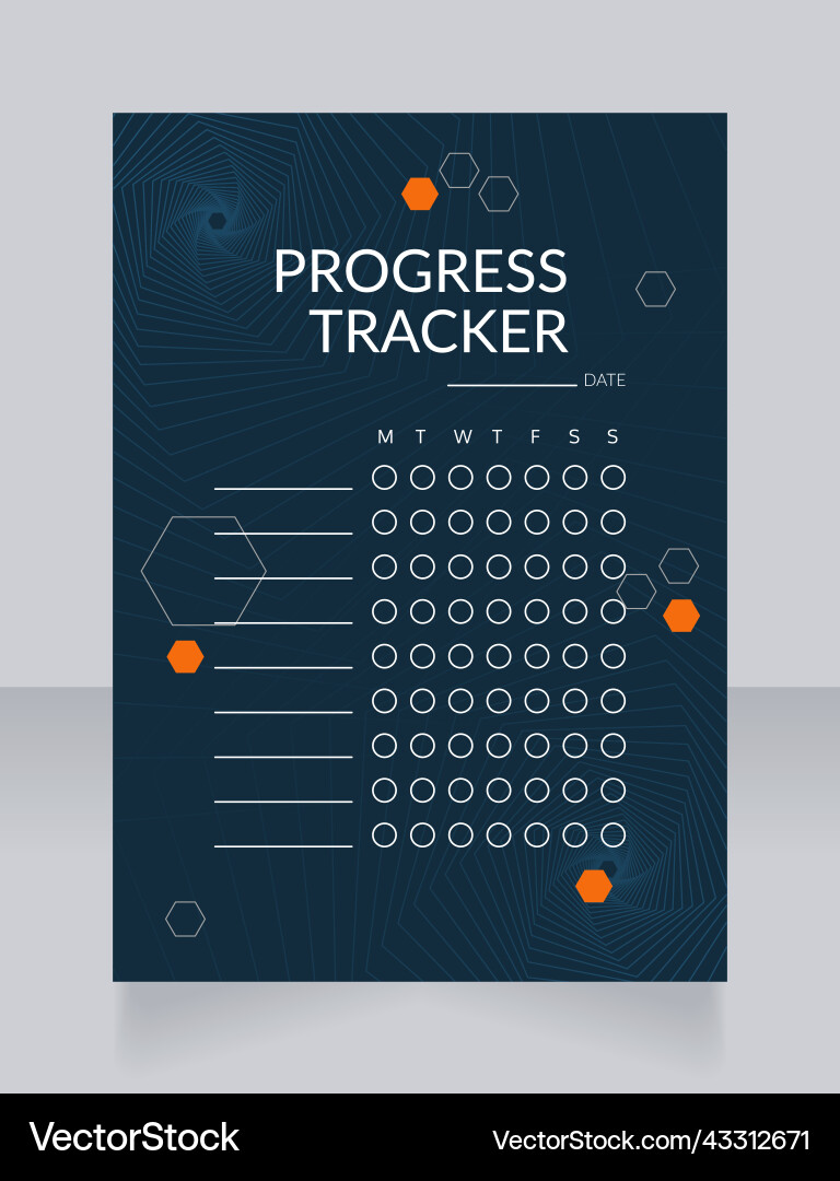 Progress tracker worksheet design template Vector Image