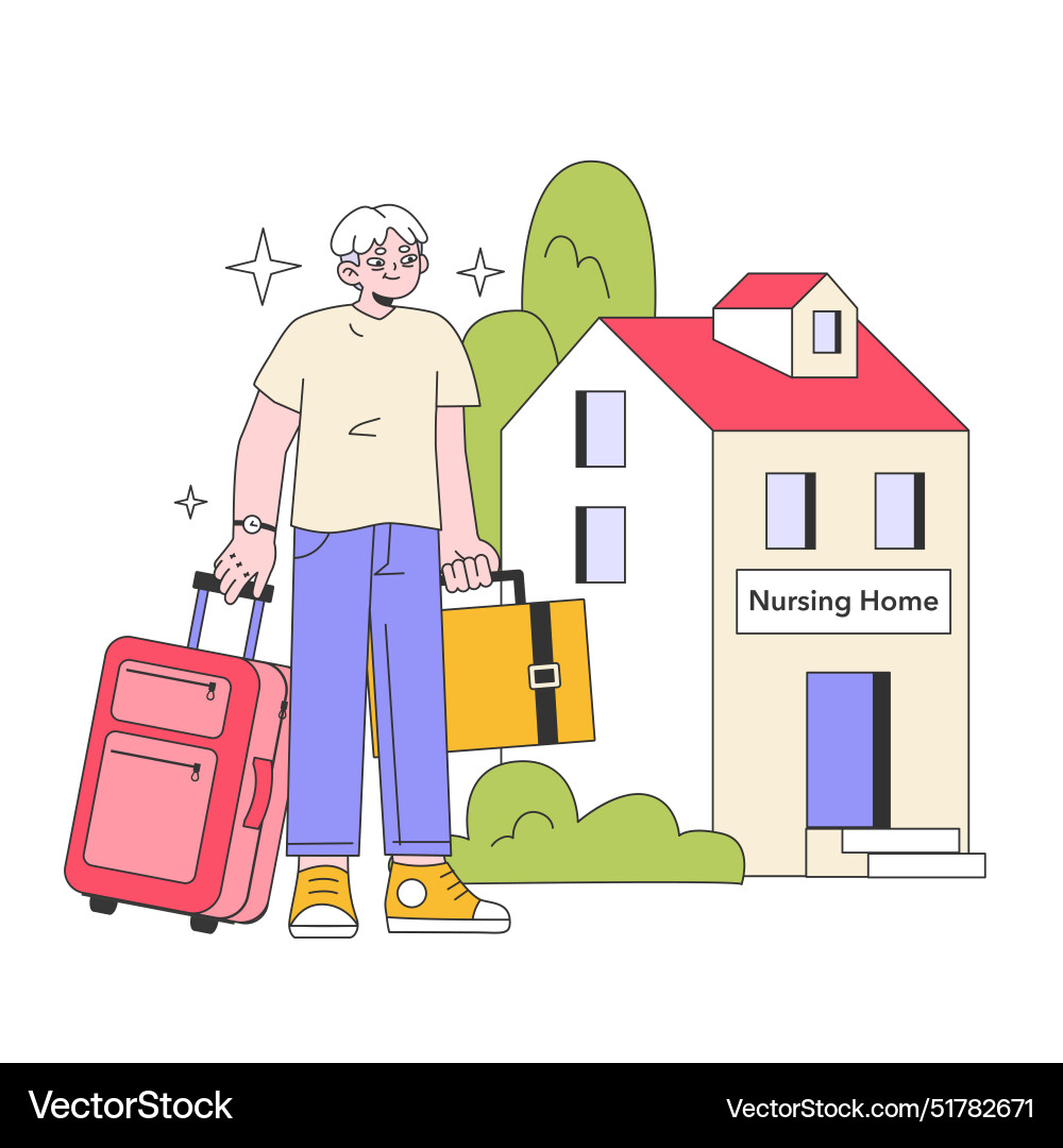 Senior life milestones elderly character Vector Image