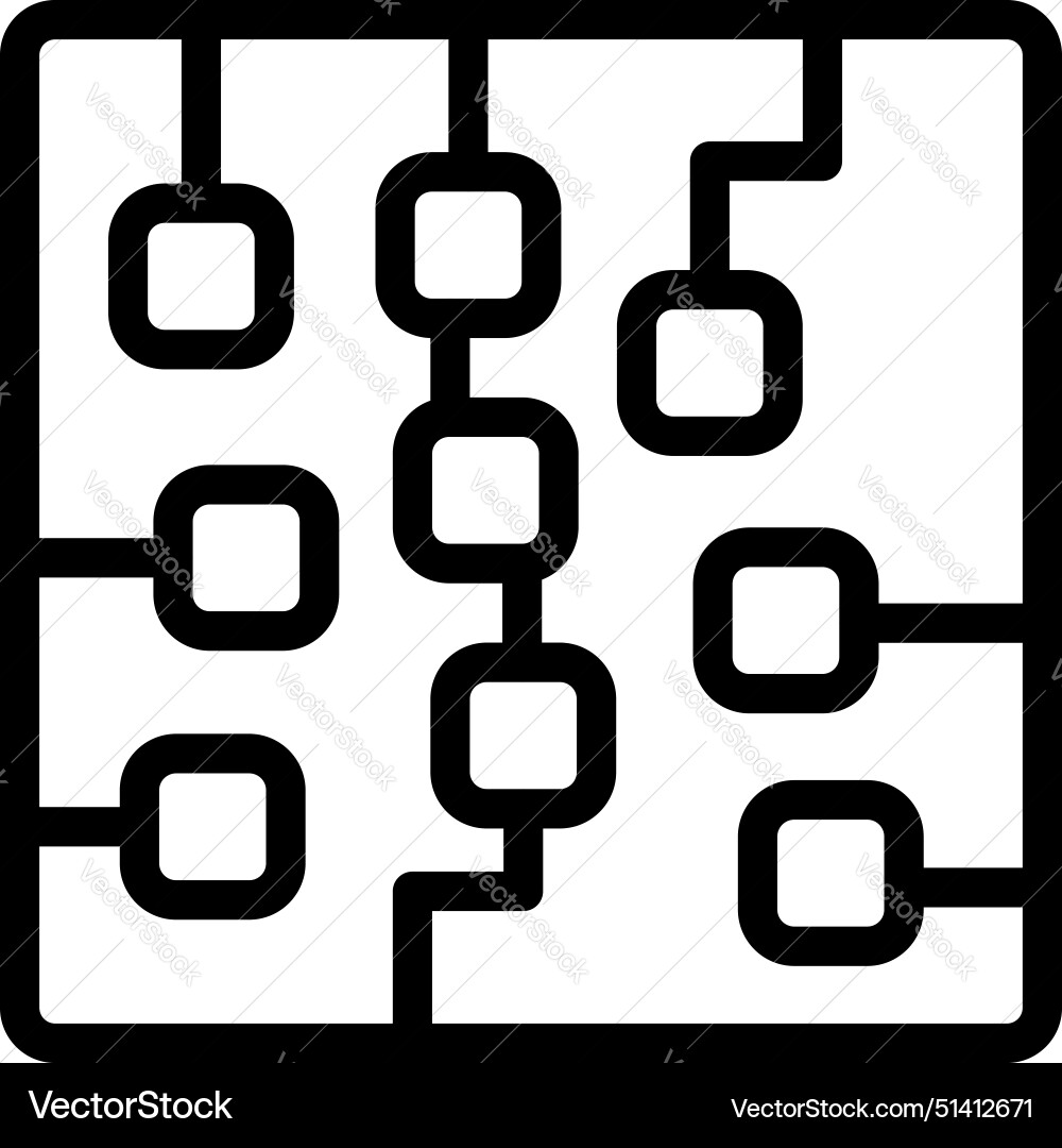 Simplified black and white organizational Vector Image