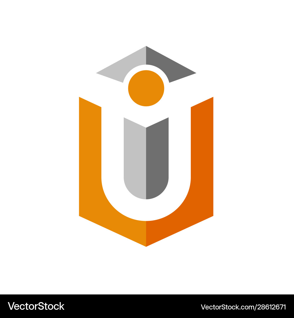 U book smart graduate logo template Royalty Free Vector