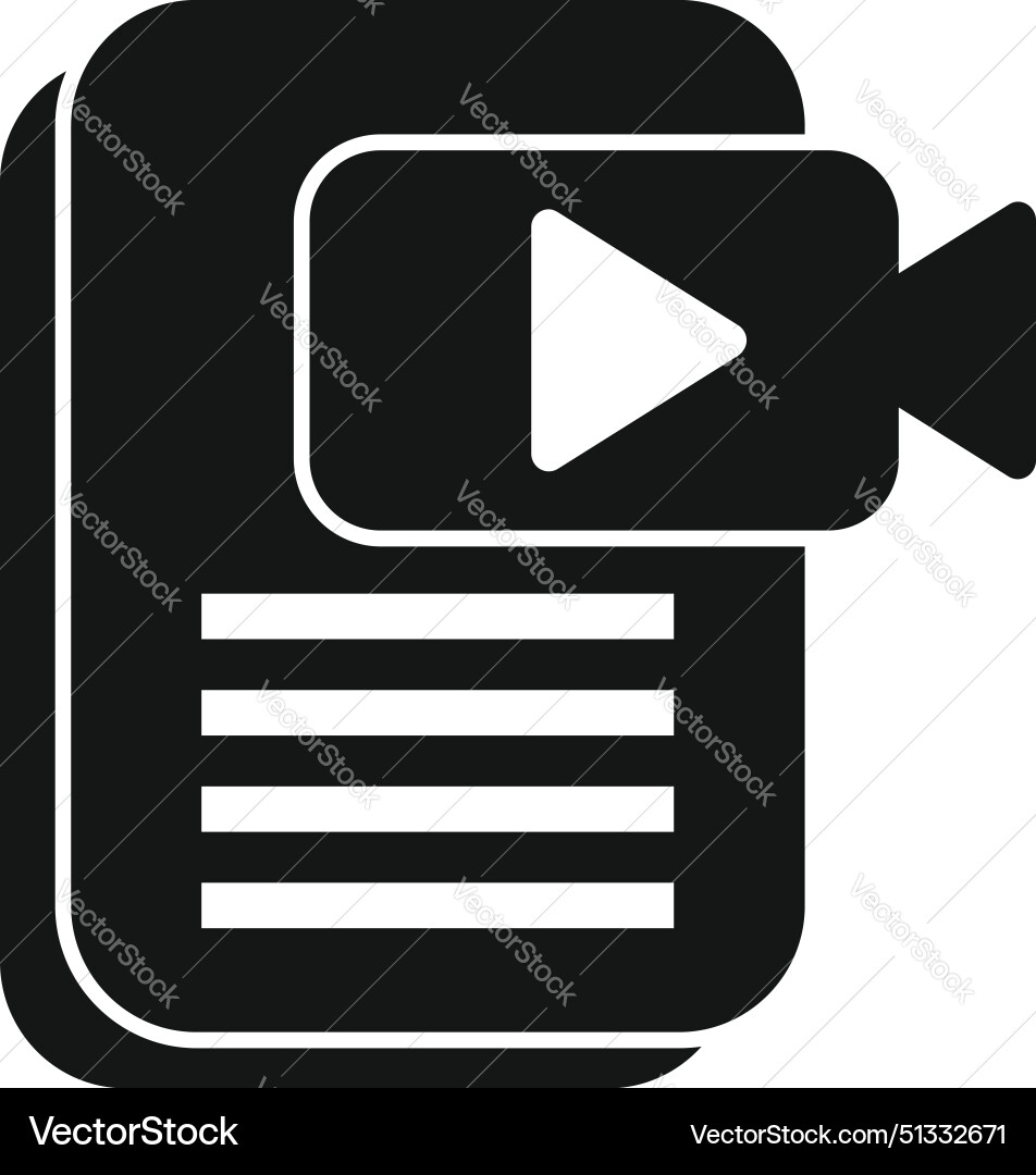 Video play icon on document symbol Royalty Free Vector Image