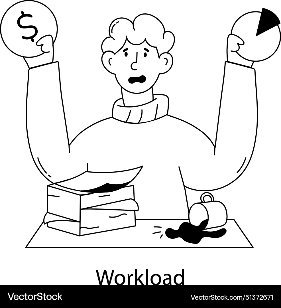 Workload Royalty Free Vector Image - VectorStock