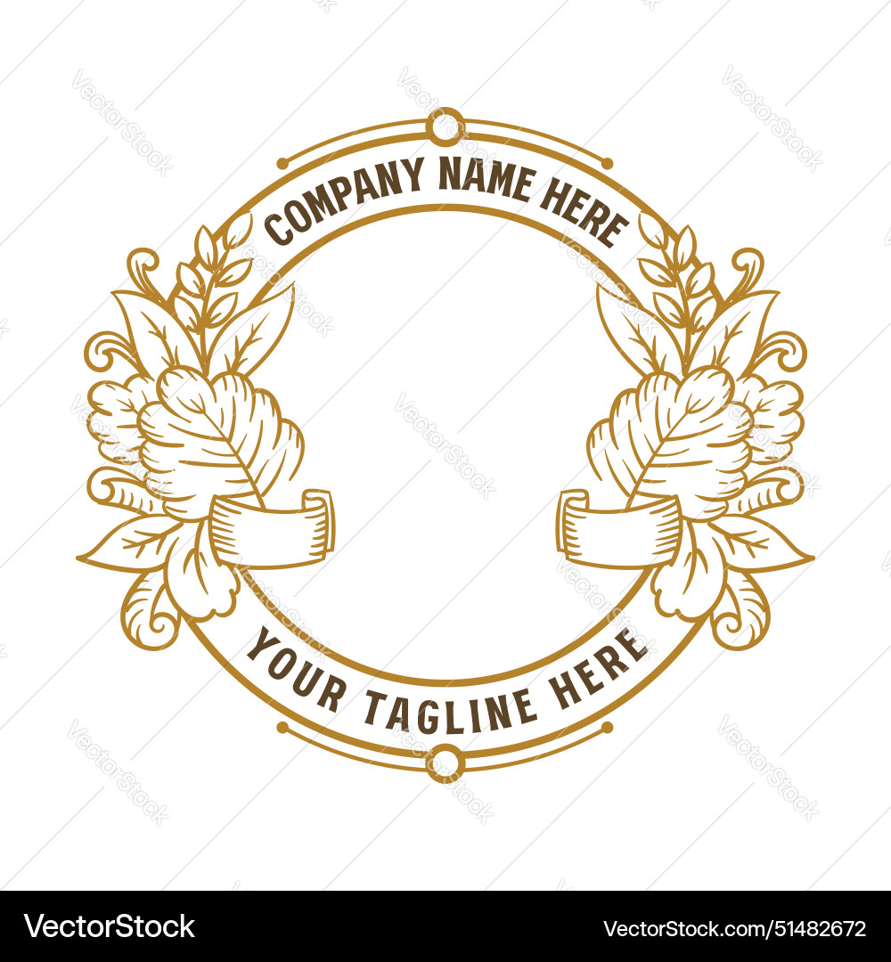 Circular vintage border frame royal crown Vector Image