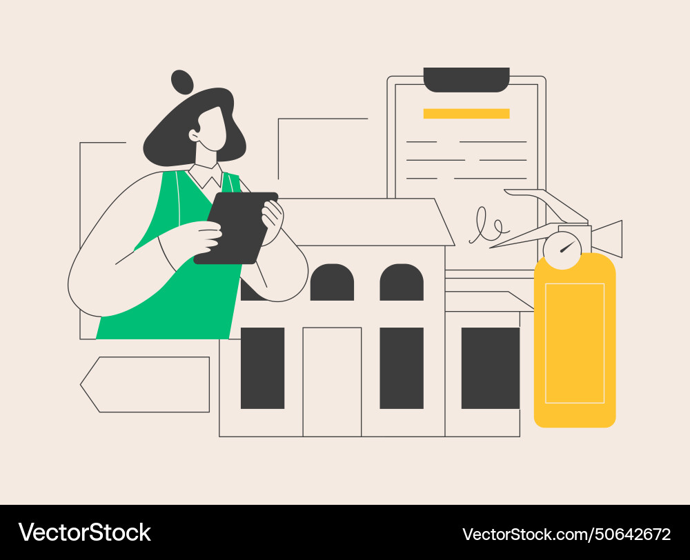 Fire inspection abstract concept – Royalty-Free Vector | VectorStock