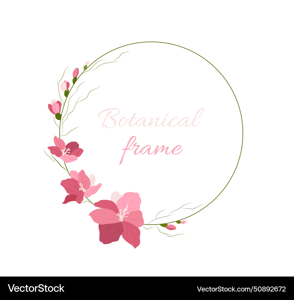 Flowers circle frame Royalty Free Vector Image