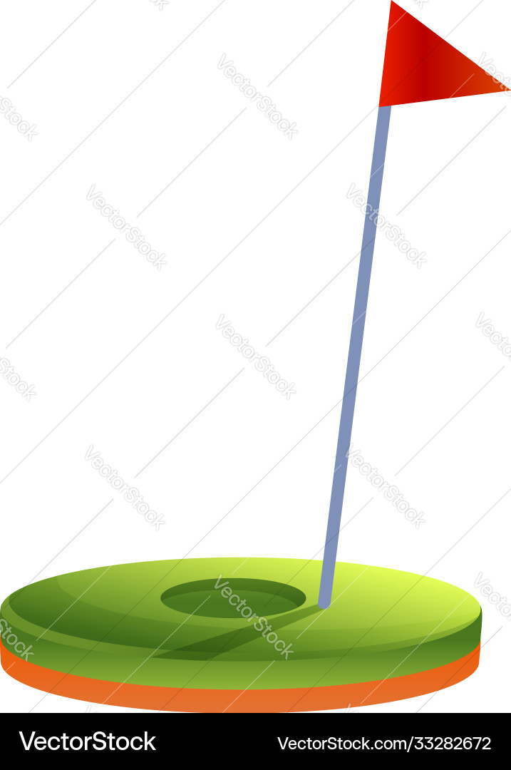 Golf flag hole icon cartoon style Royalty Free Vector Image