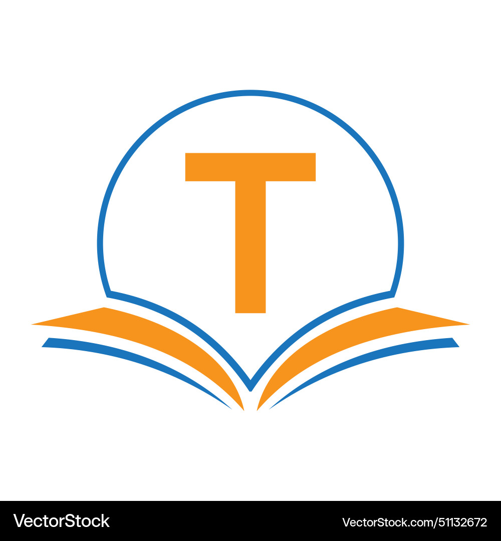 Monogram education logo on letter t concept Vector Image