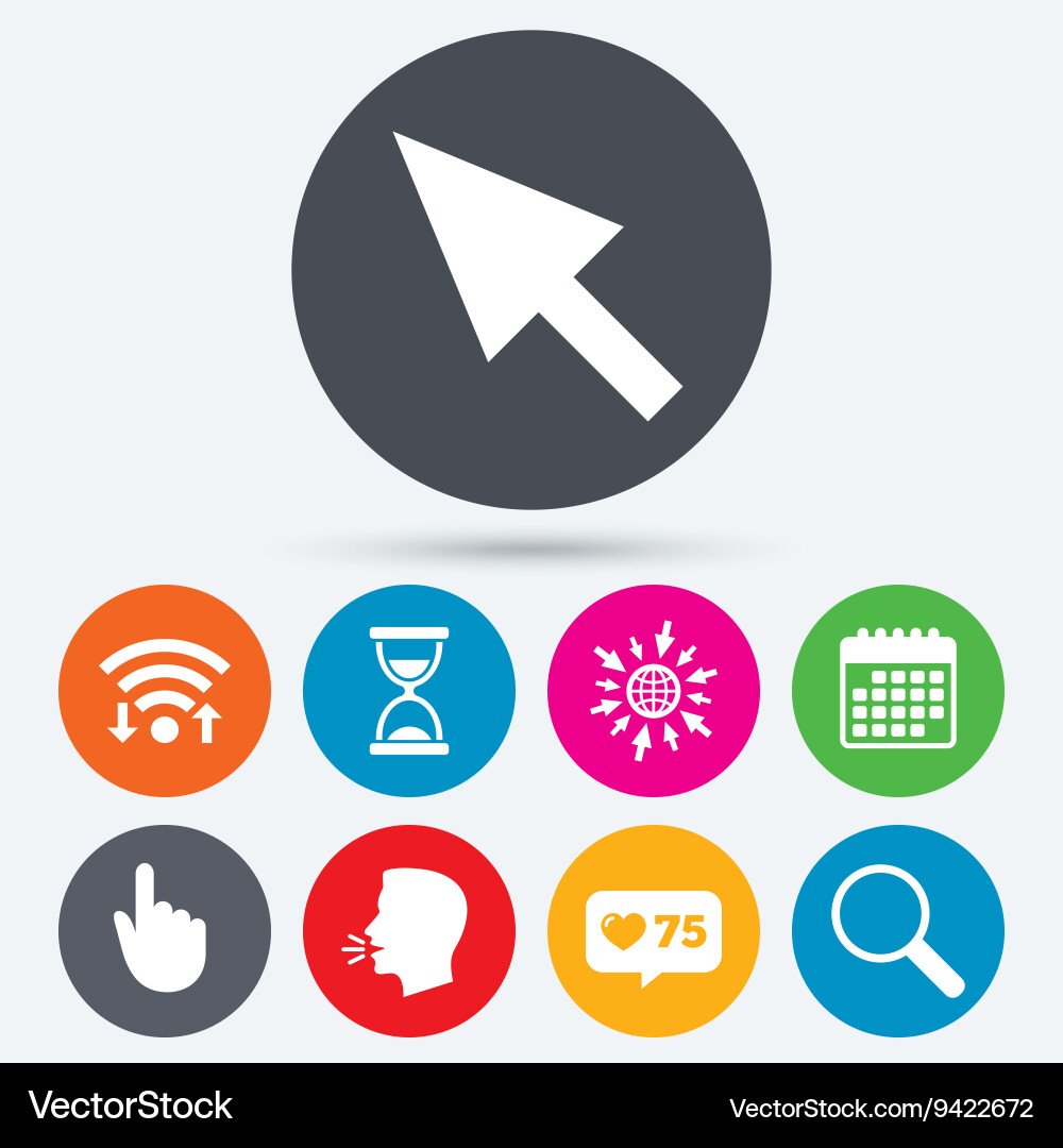 Mouse cursor icon hourglass magnifier glass – Royalty-Free Vector ...