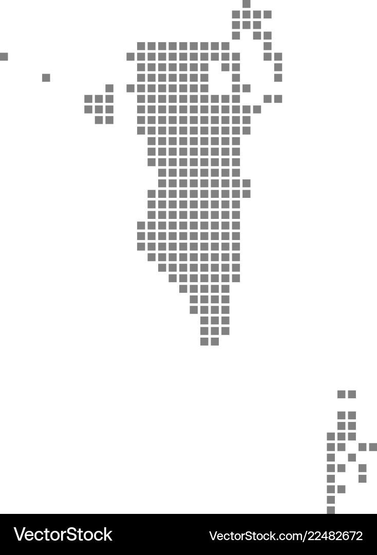 Pixel map of bahrain dotted Royalty Free Vector Image