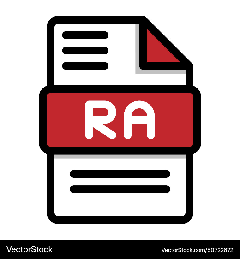 Ra file icon flat audio icons format symbols Vector Image
