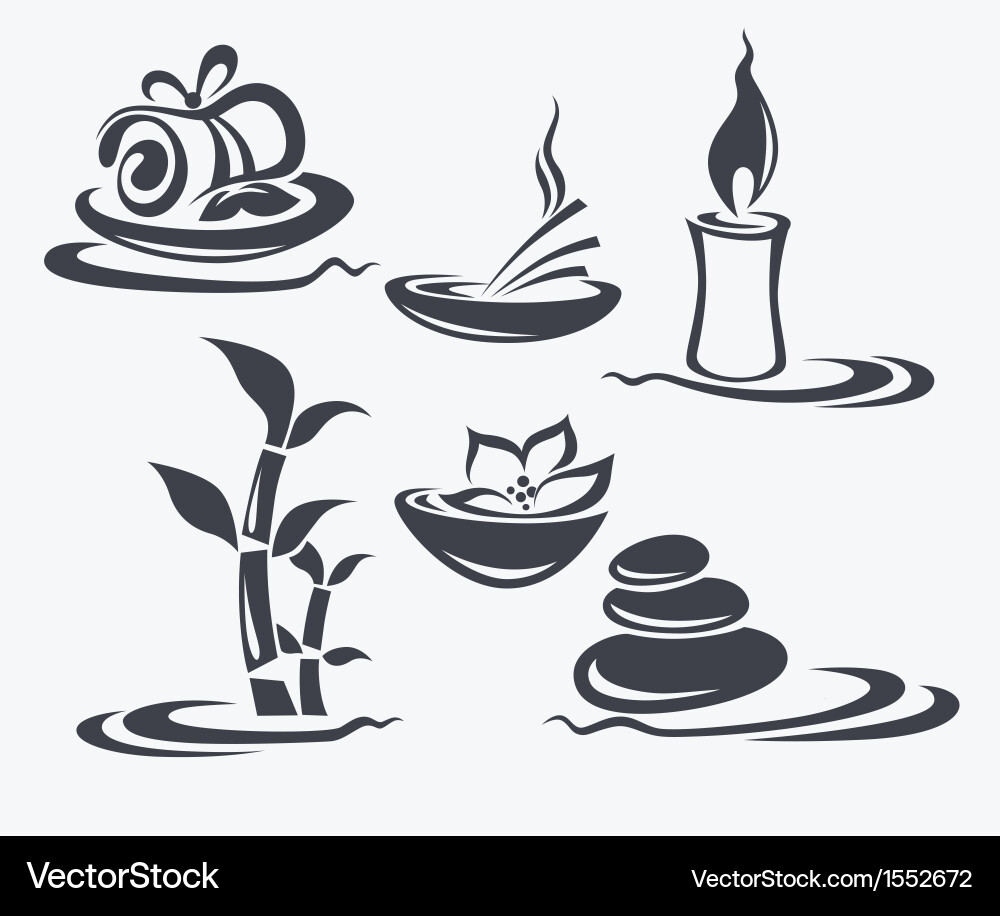 Spa symbols Royalty Free Vector Image - VectorStock