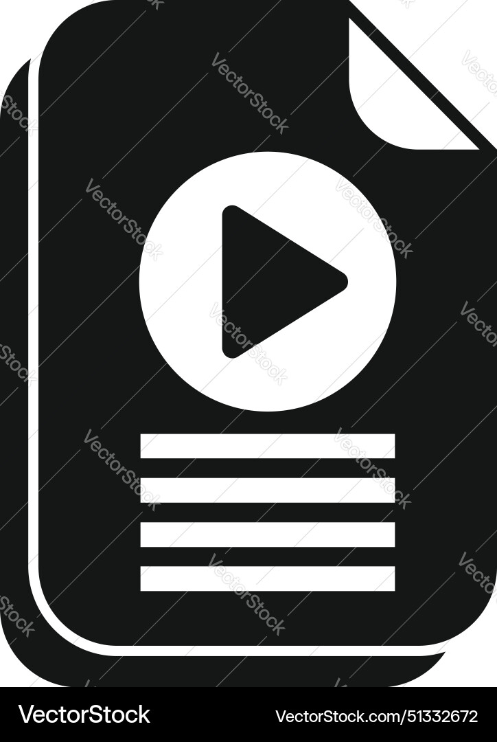 Video play icon on document Royalty Free Vector Image
